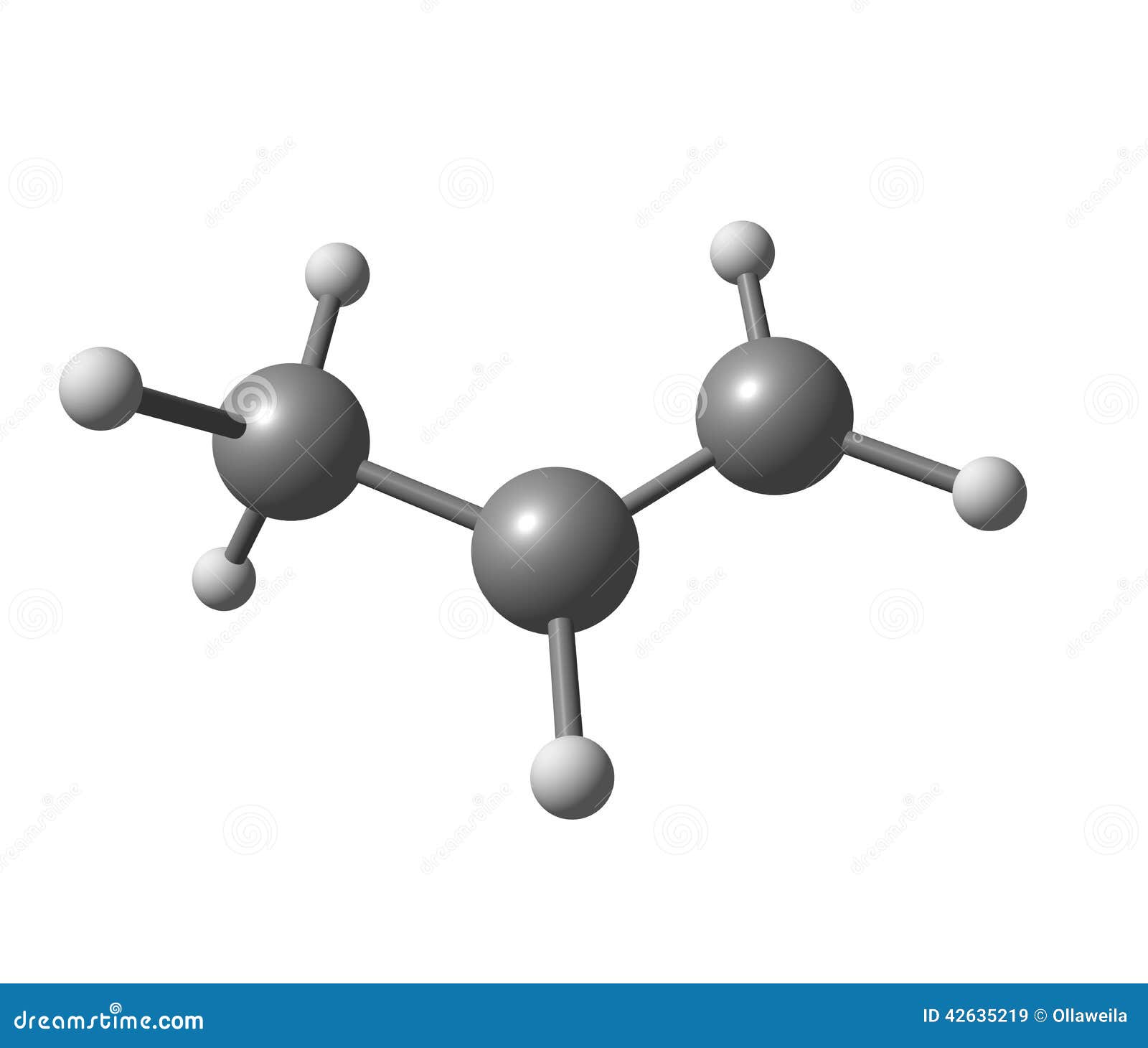 Propene (propylene) Molecular Structure on White Background Stock ...