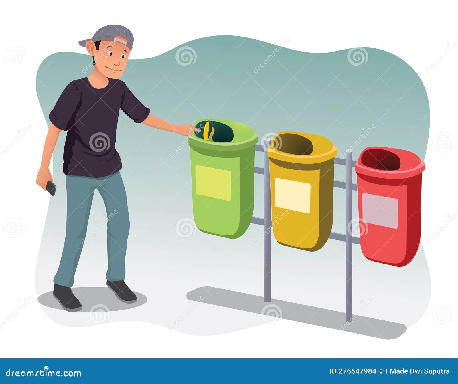 Proper Garbage Disposal, Waste Sorting Stock Vector - Illustration of ...