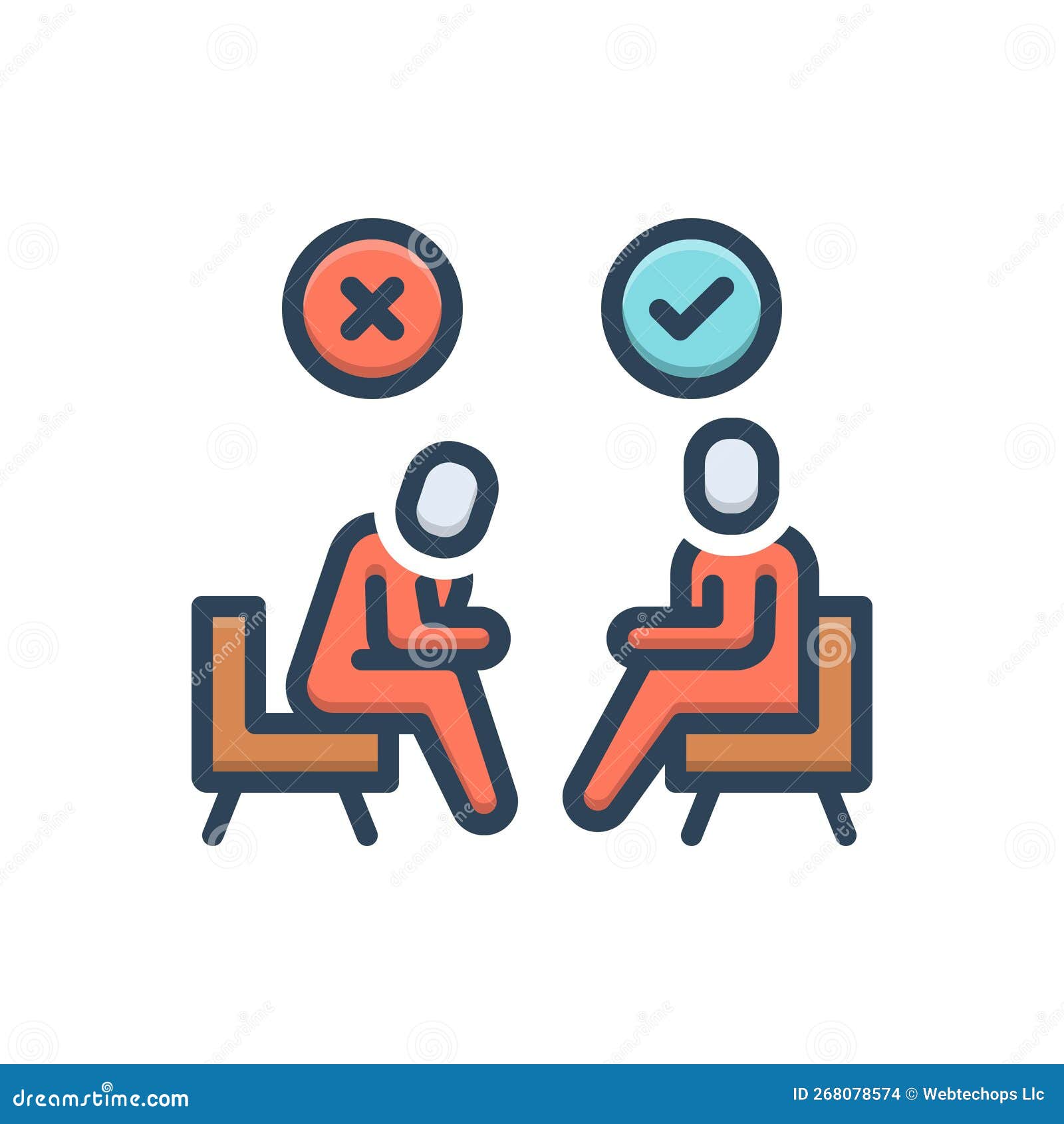 Color Illustration Icon for Proper, Right and Correct Stock ...