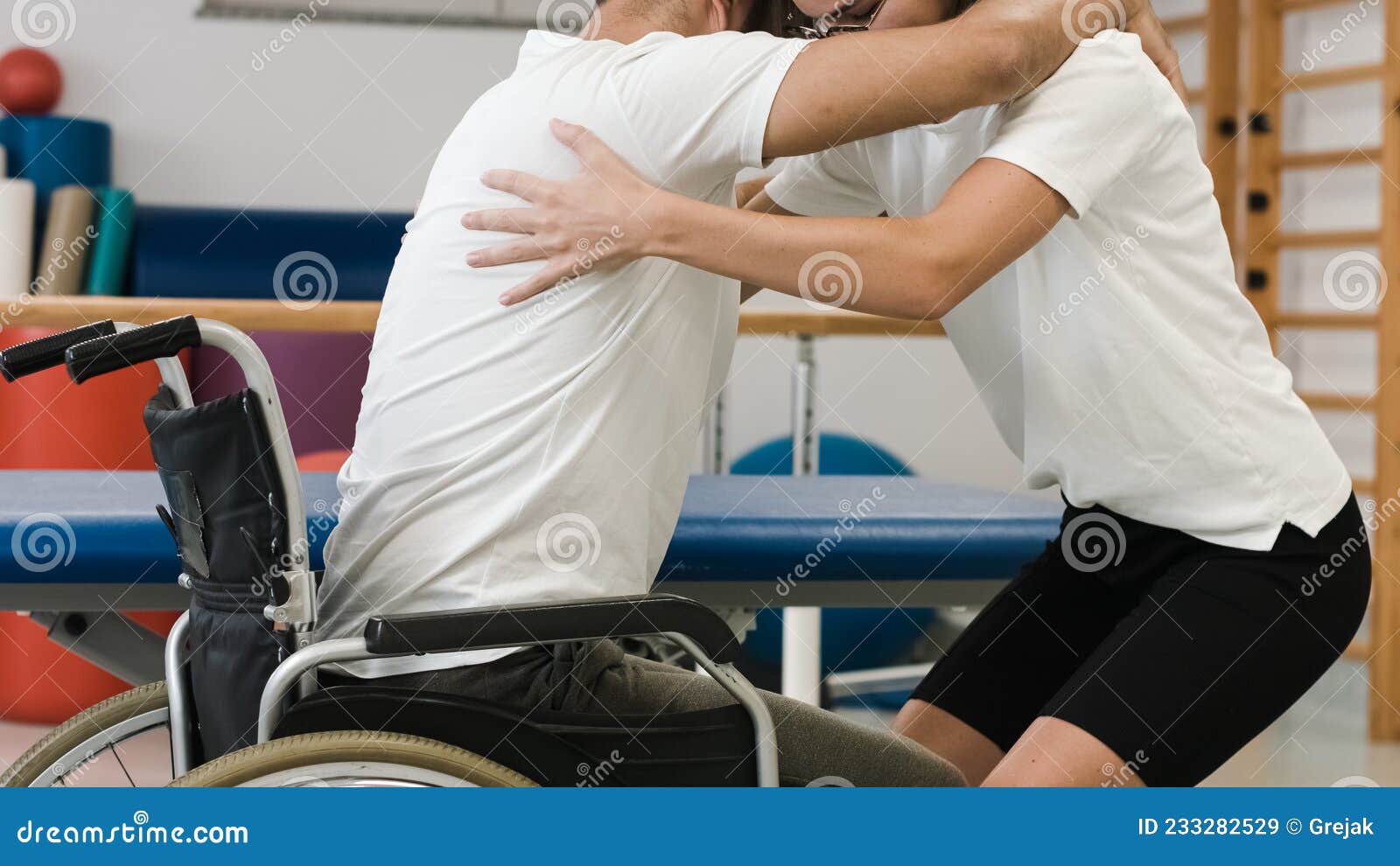 Proper Lifting Technique from a Wheelchair Stock Image - Image of ...