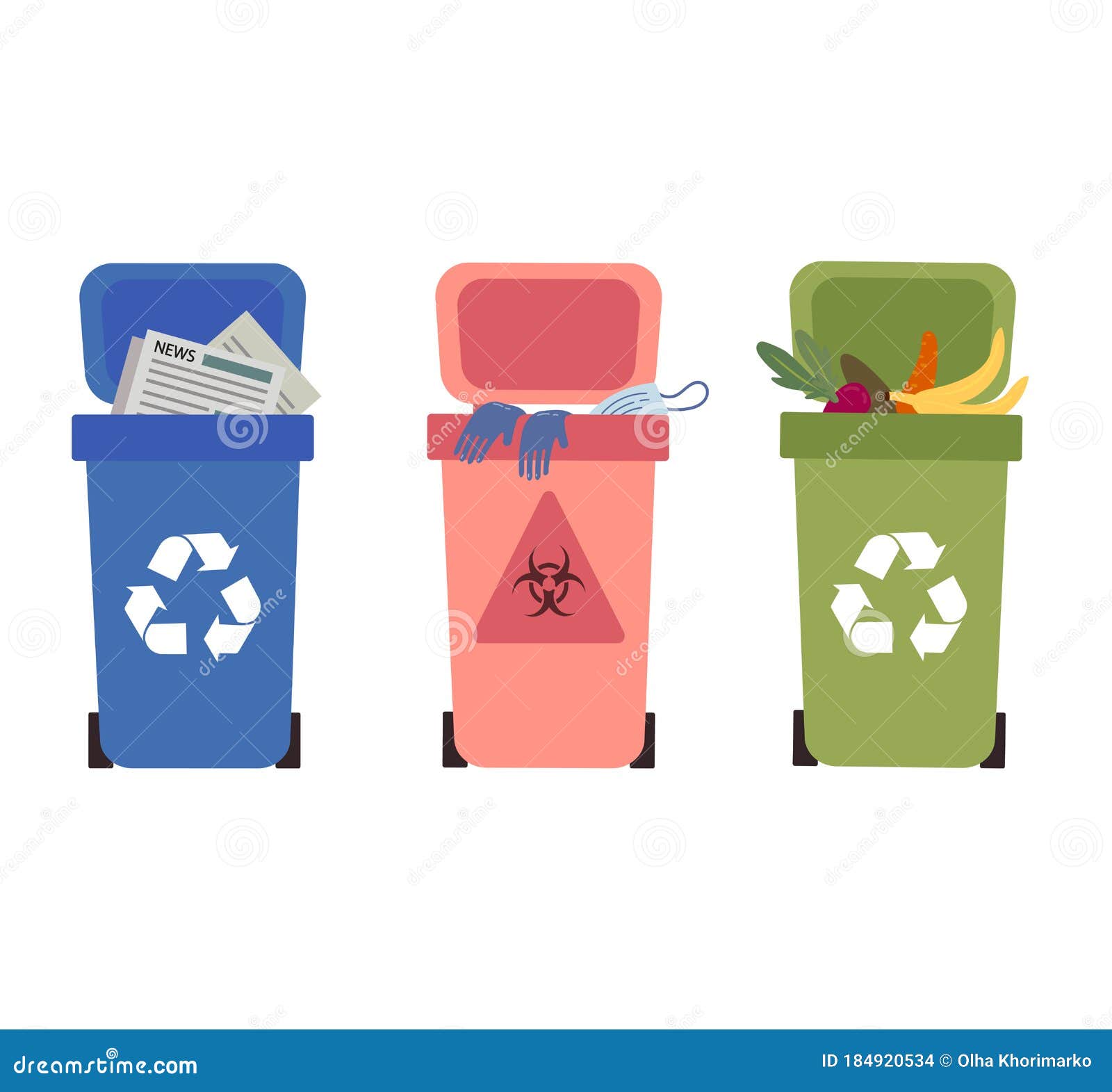 Proper Waste Disposal without Polluting Stock Illustration ...