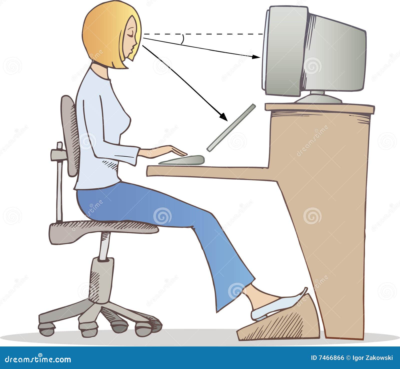 Proper Work On Computer Vector Illustration | CartoonDealer.com #7466866