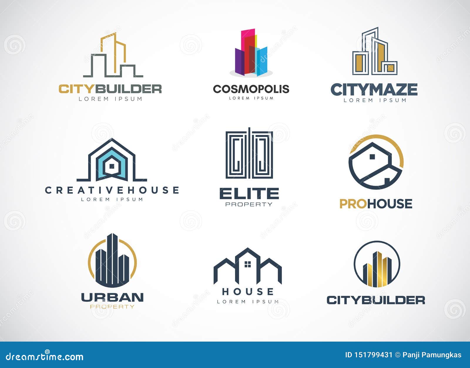 Properties Logo Design Set Collection Stock Illustration - Illustration ...