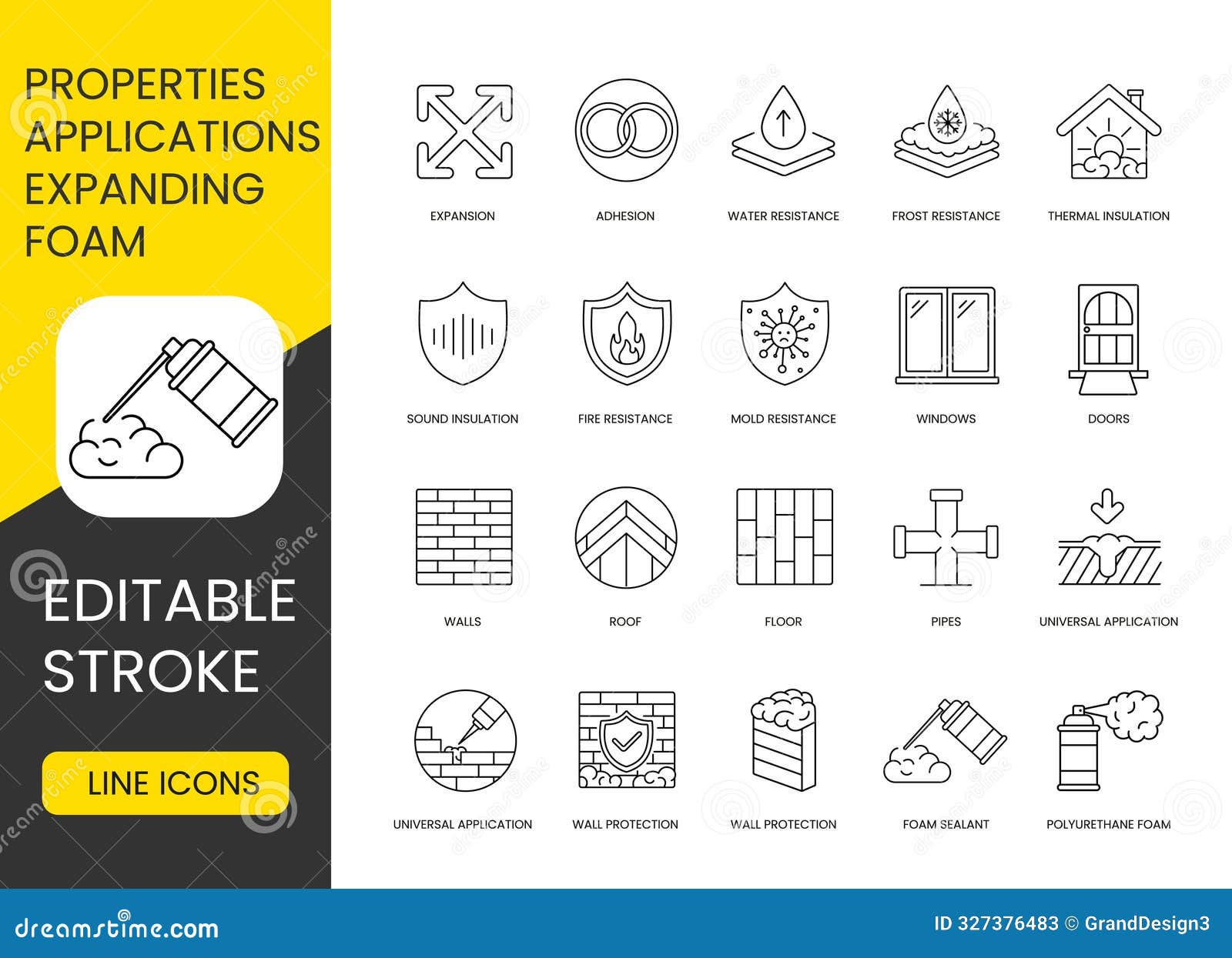 Polyurethane Mounting Foam Packaging Tube Icon. Household Balloon ...
