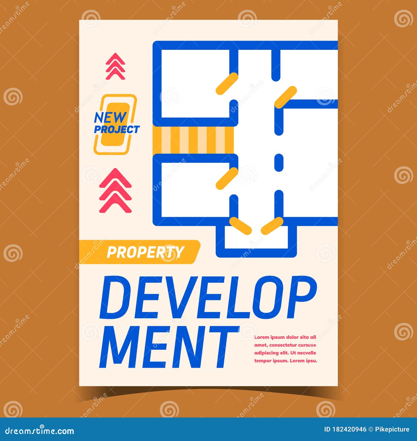 Property Development Advertising Banner Flat Vector Illustration Stock ...