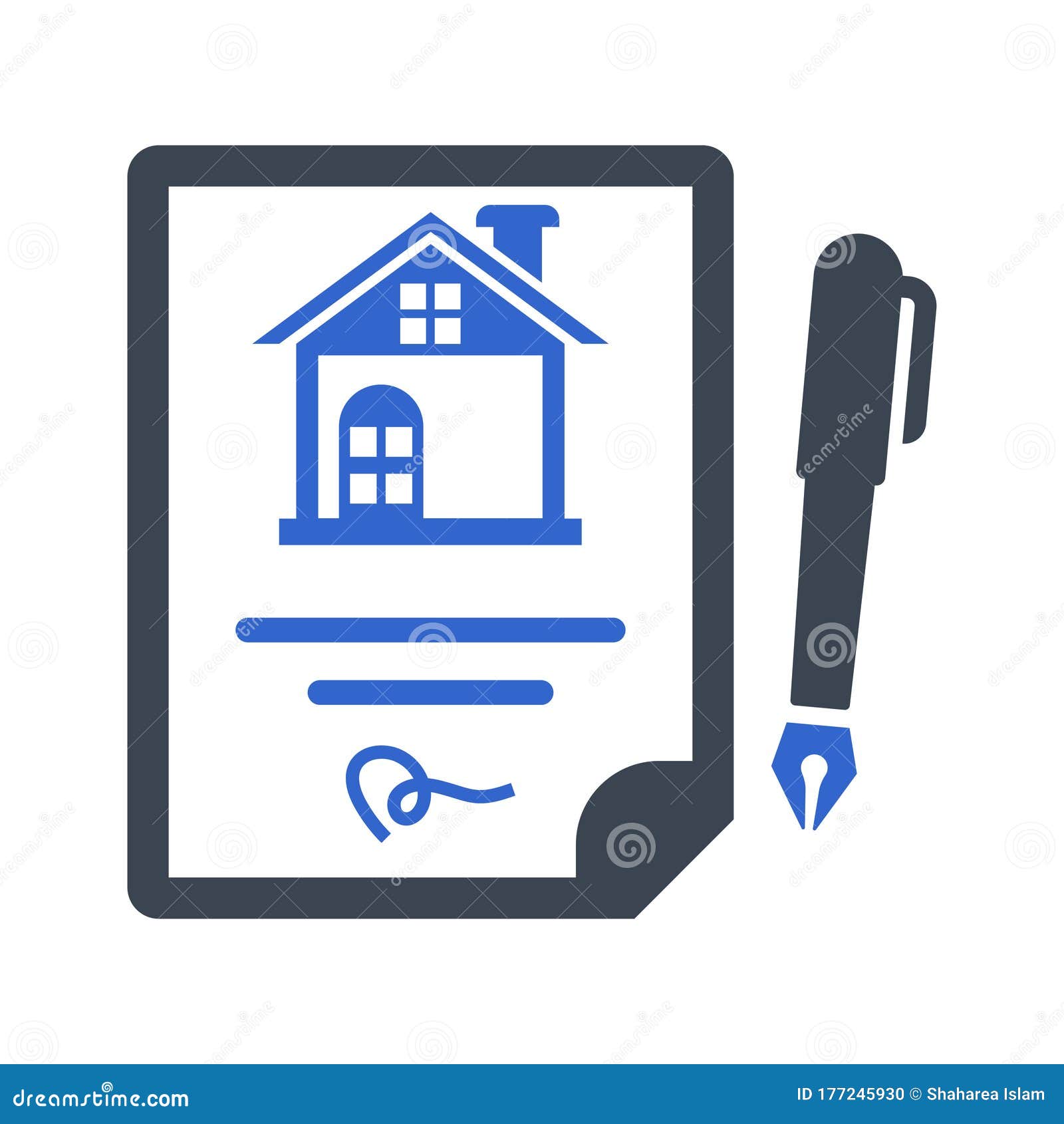 Property document icon stock vector. Illustration of home - 177245930