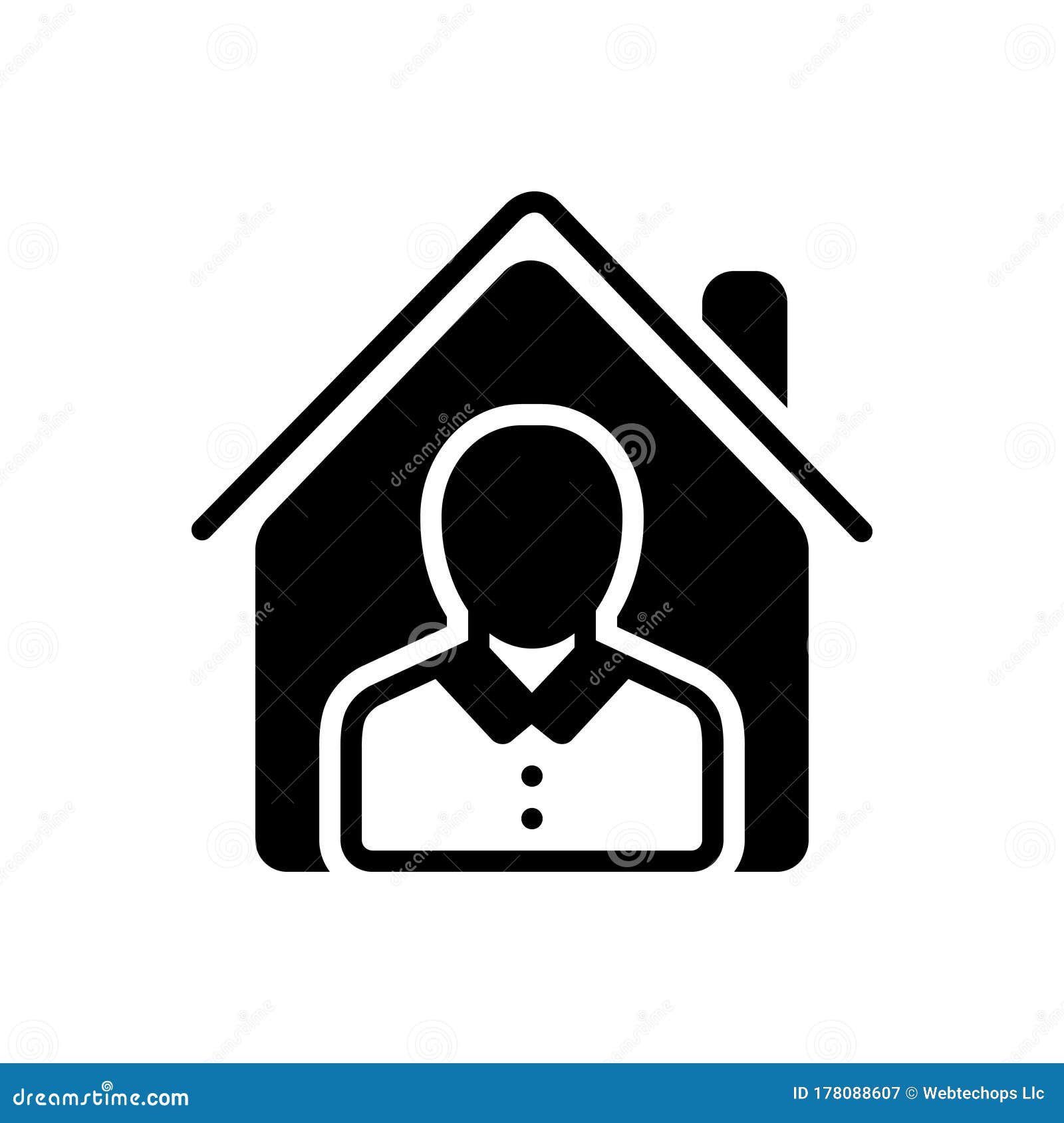 Black Solid Icon for Property, Owner and Assets Stock Vector ...