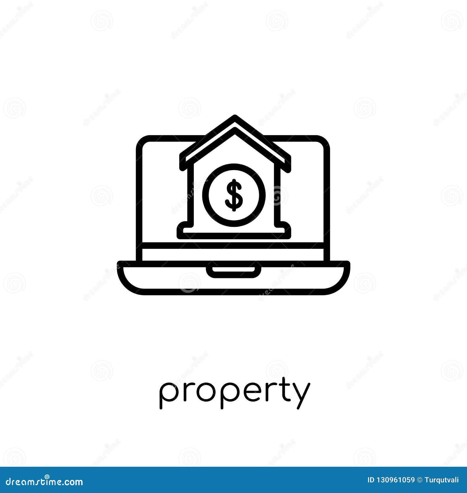 Property Icon. Trendy Modern Flat Linear Vector Property Icon on Stock ...