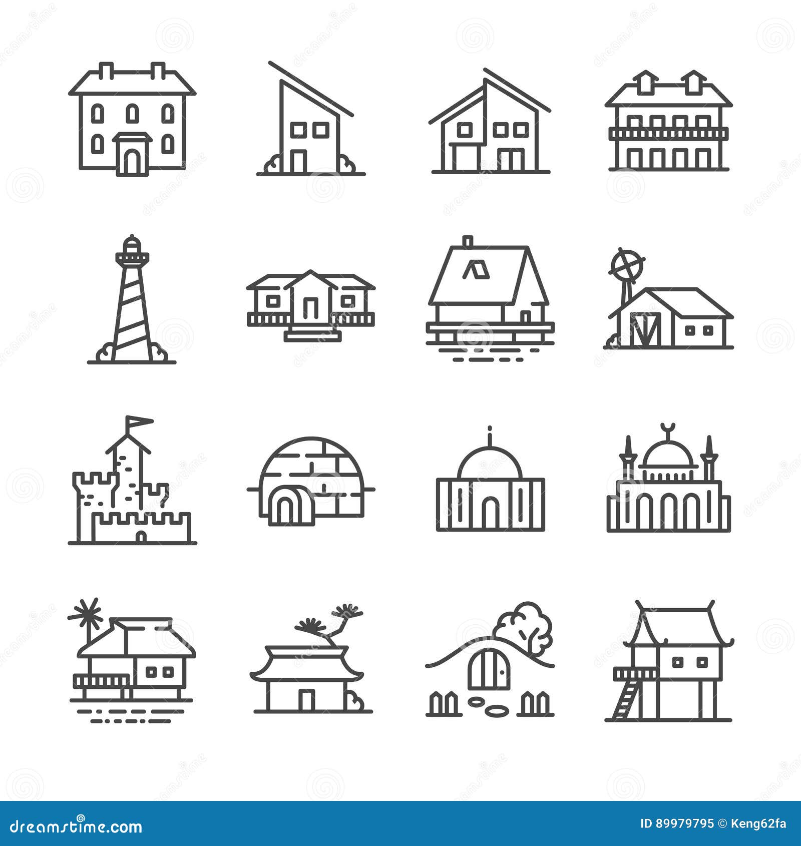 Property icons set stock vector. Illustration of business - 89979795