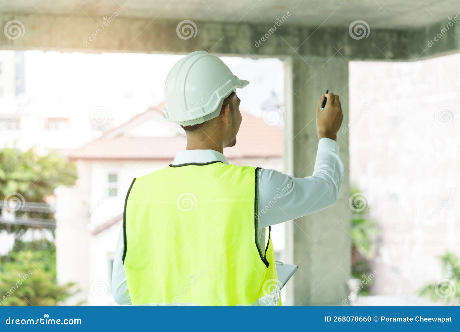 Property Inspection Consultancy. Inspector Checking Material and ...