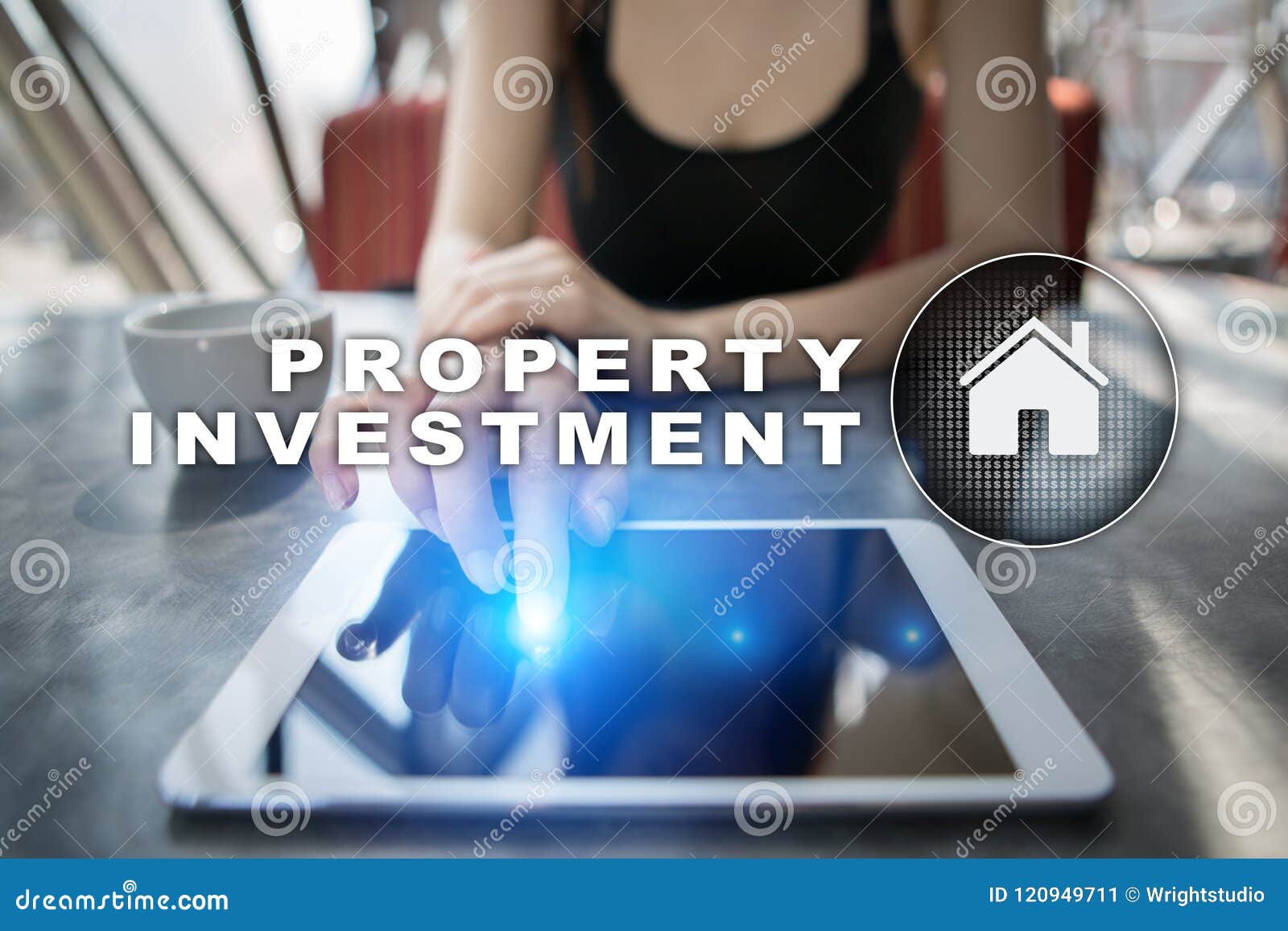 Property Investment Business and Technology Concept. Virtual Screen ...