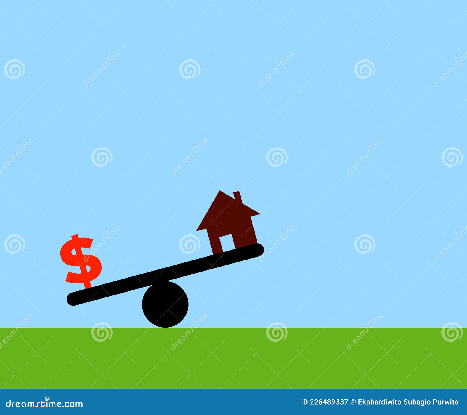 Symbol of Scale House Price Decrease. Stock Illustration - Illustration ...