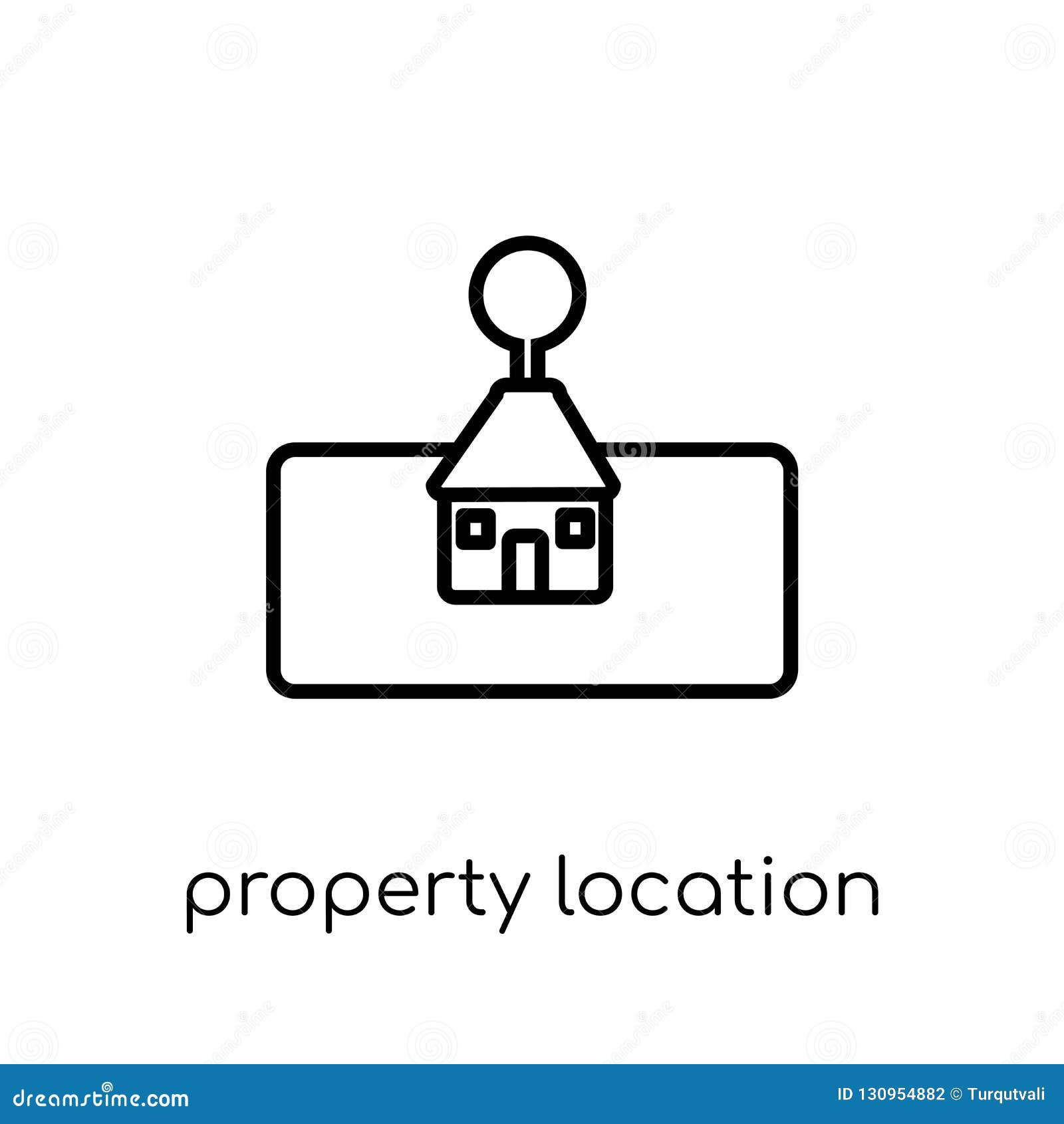 Property Location Icon. Trendy Modern Flat Linear Vector Property ...
