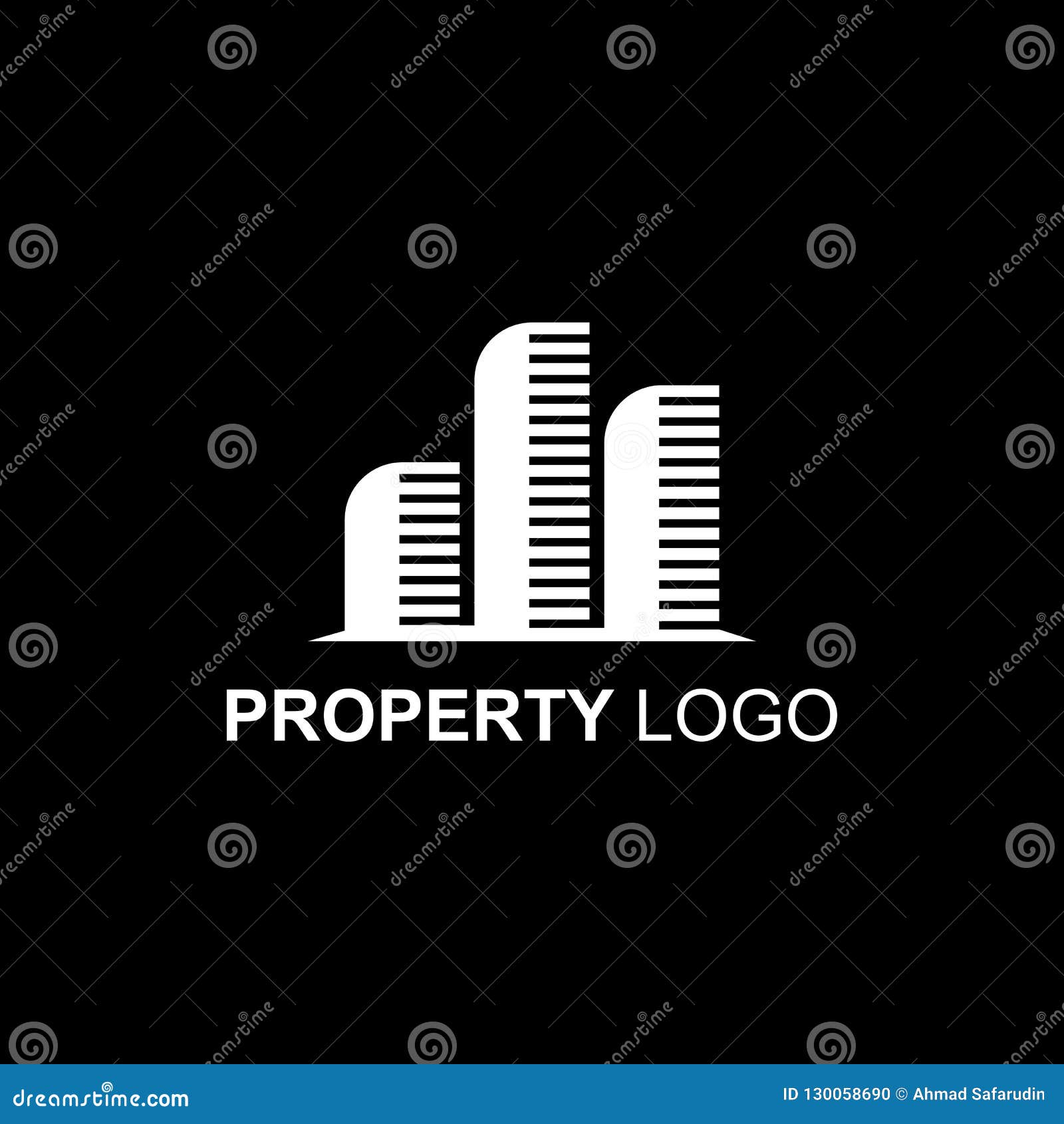 Property Logo Template in Black and White with Solid Shape, Stock ...