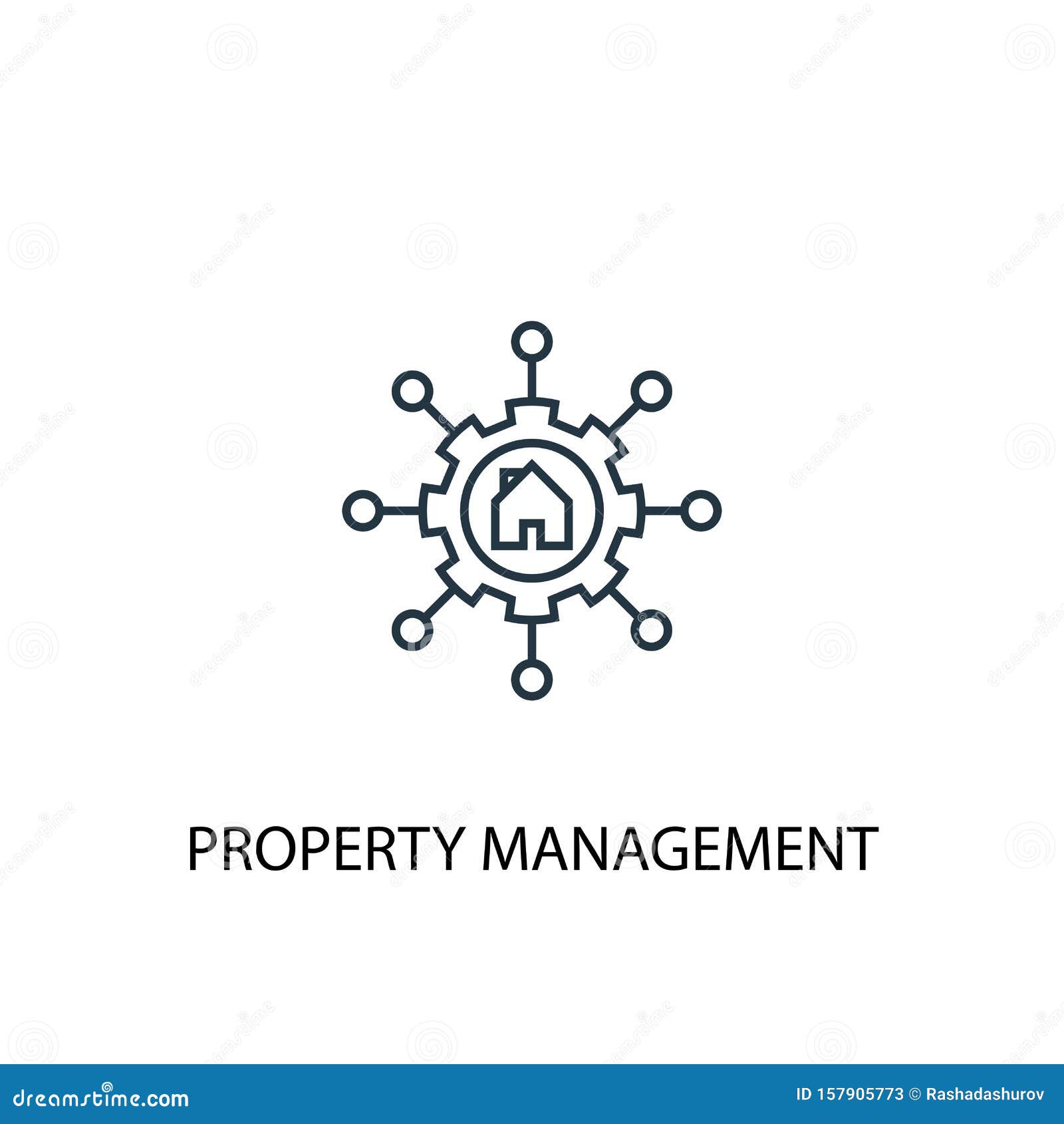 Property Management Concept Line Icon Stock Vector - Illustration of ...