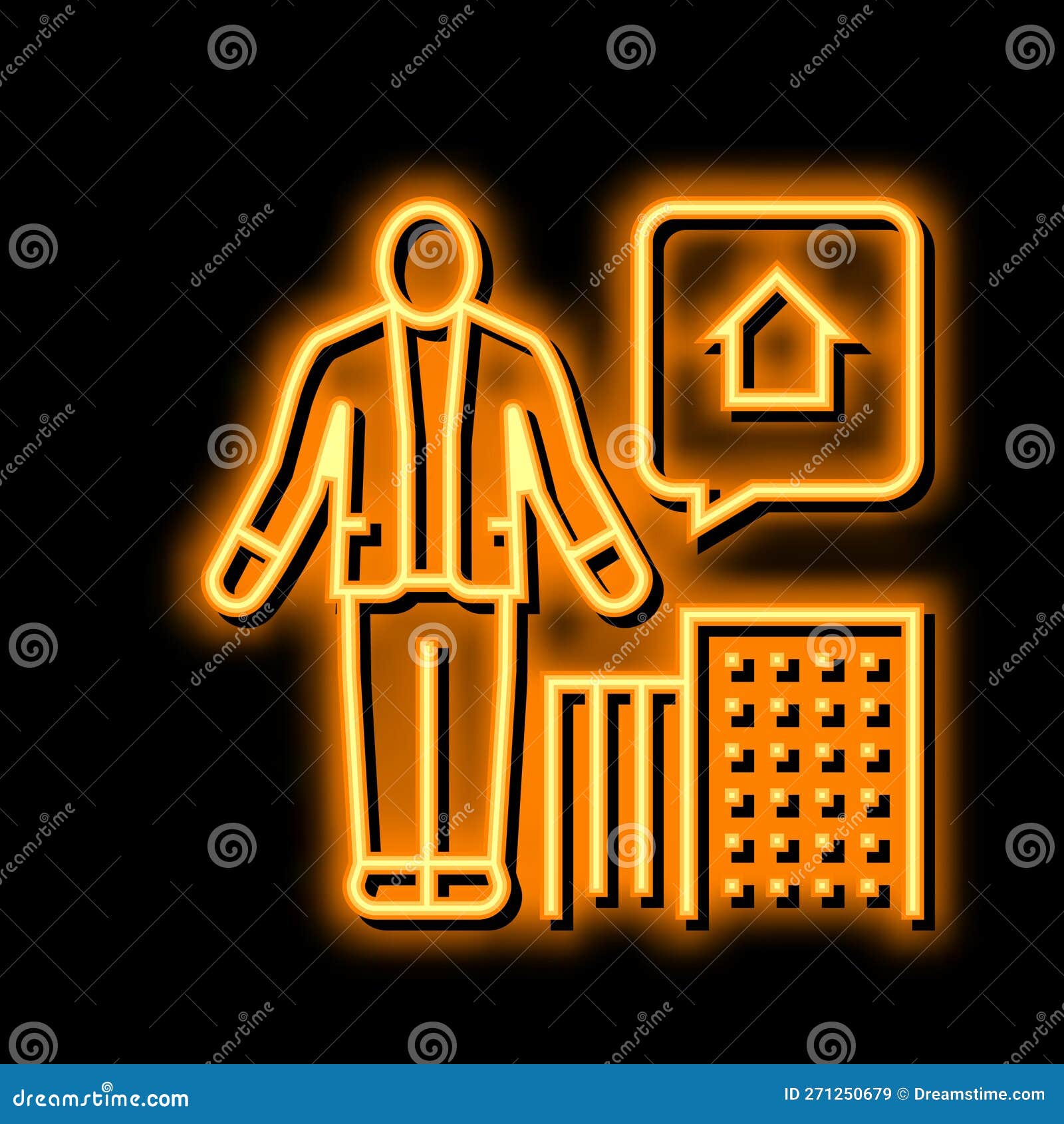 Property Manager Neon Glow Icon Illustration Stock Vector ...