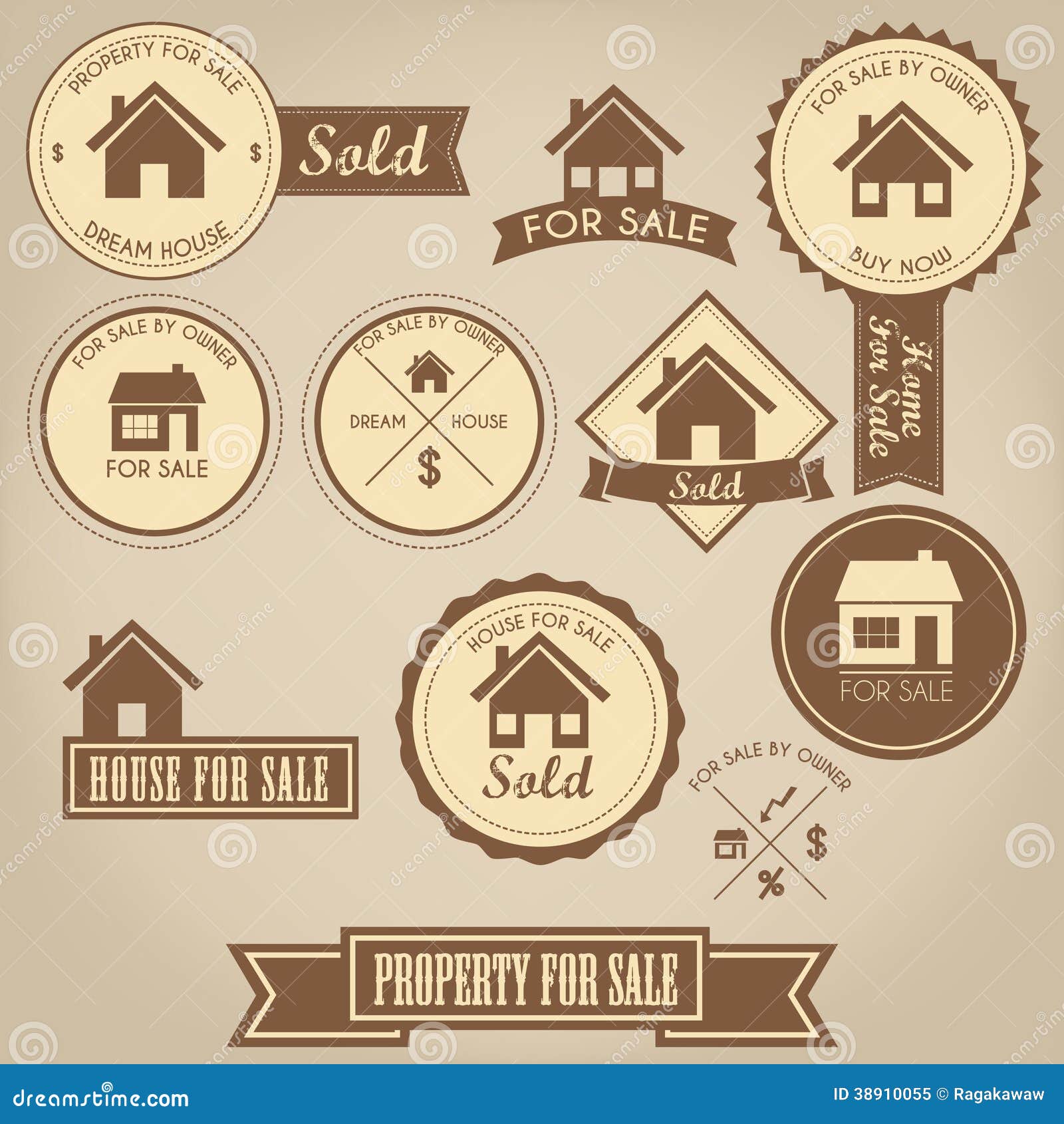 Property for Sale Design Set Stock Vector - Illustration of isolated ...
