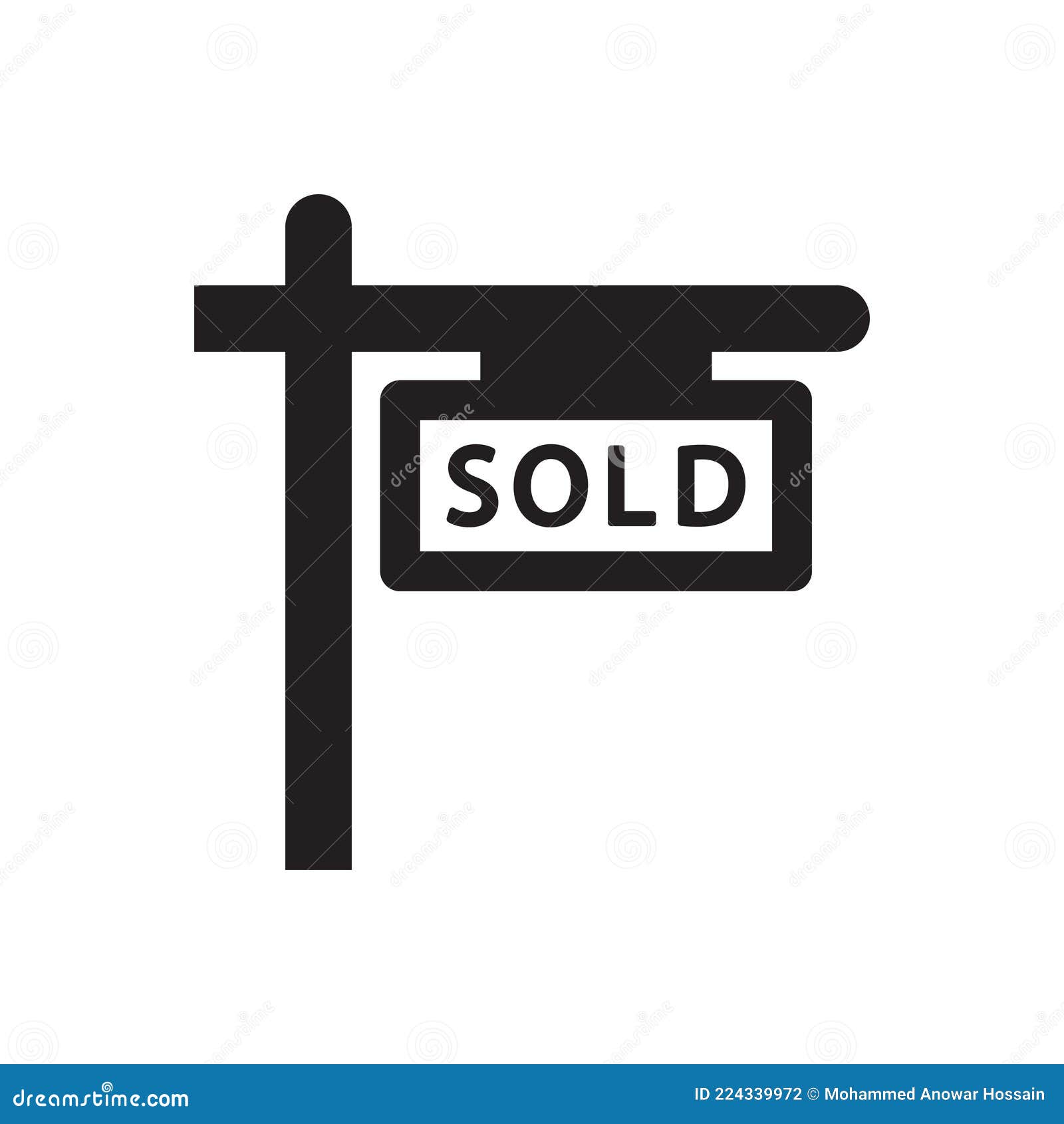 Property Sold Billboard Icon Stock Vector - Illustration of symbol ...