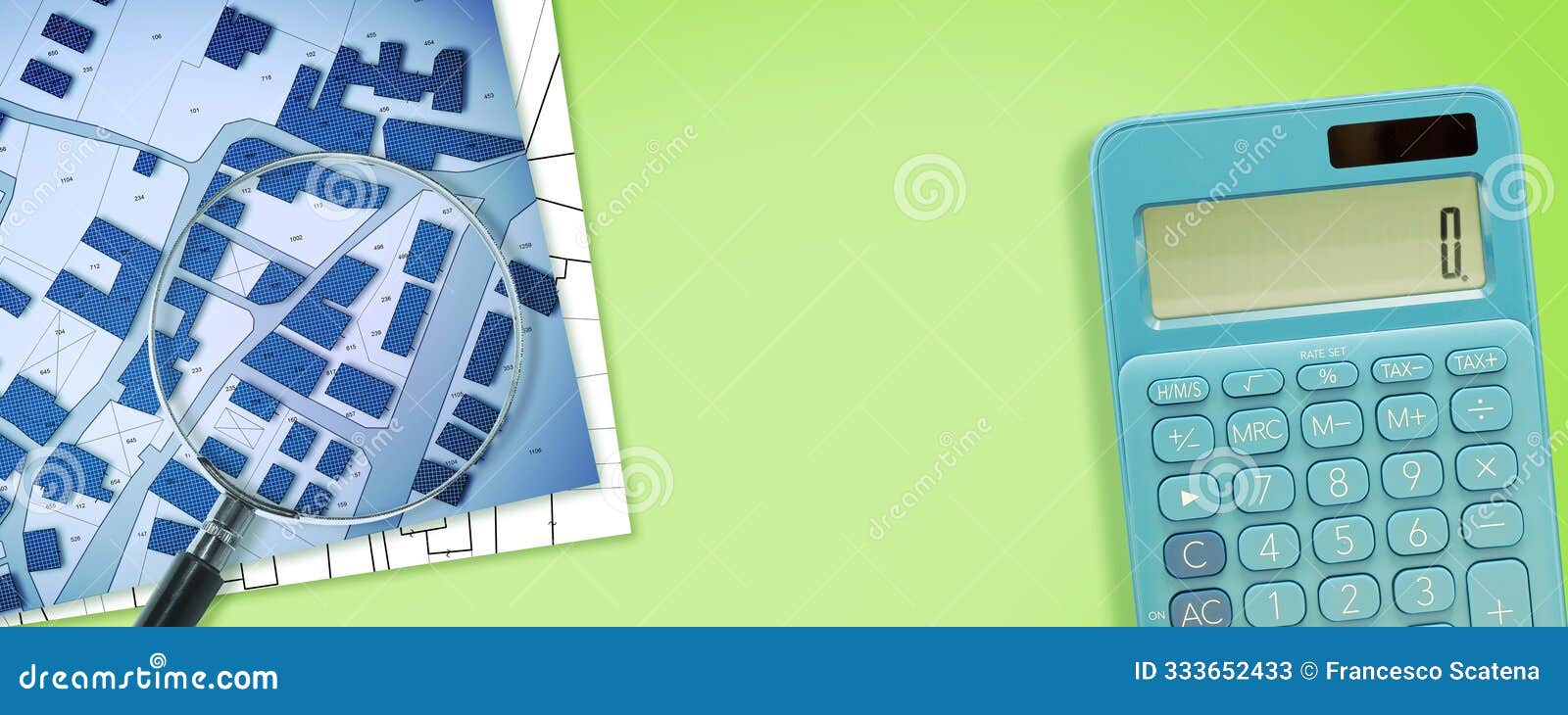 PROPERTY VALUE of a BUILDING - Concept with Calculator and Fictional ...