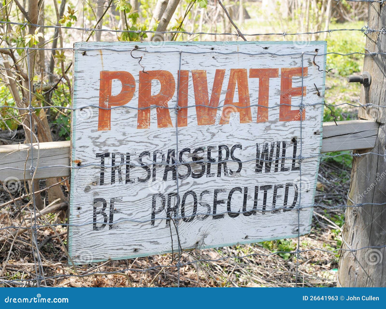 Property Warning Sign stock image. Image of caution, perimeter - 26641963