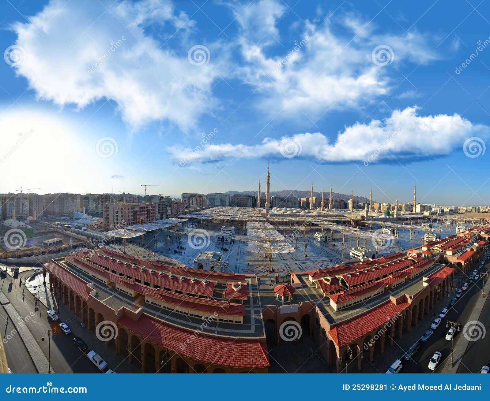 Prophet S Mosque in Medina at Afternoon Stock Image - Image of dome ...