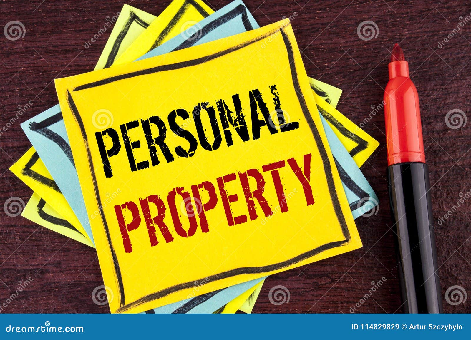 Propiedad Personal Del Texto De La Escritura E Imagen de archivo ...