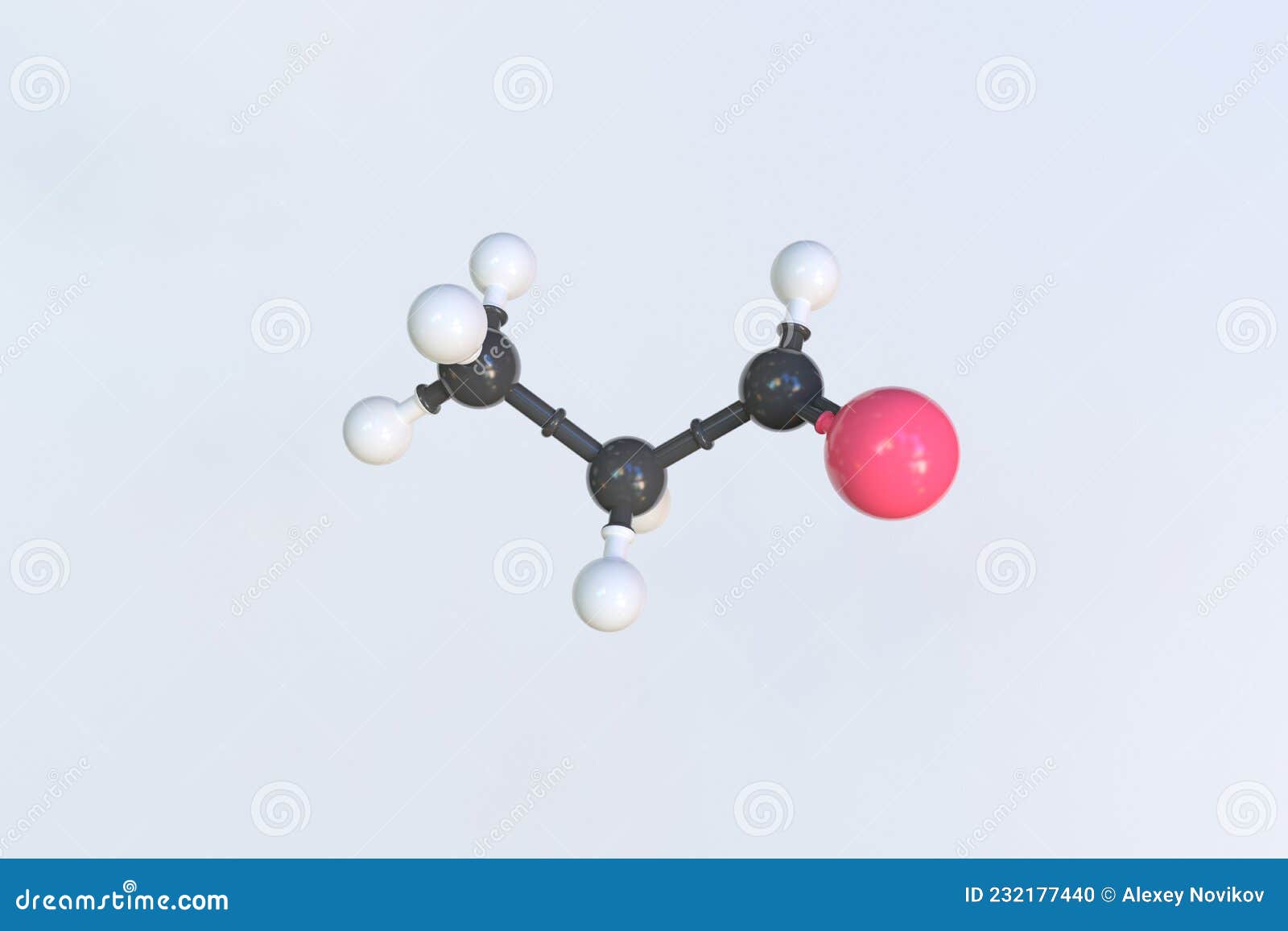 Propionaldehyde Molecule Made with Balls, Isolated Molecular Model. 3D ...