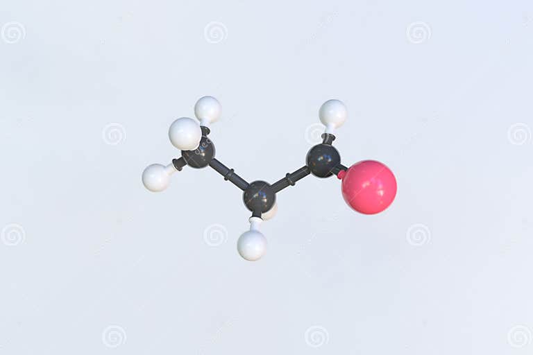 Propionaldehyde Molecule Made with Balls, Isolated Molecular Model. 3D ...