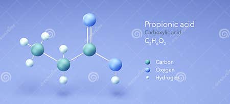 Propionic Acid, Carboxylic Acid, Molecular Structures, 3d Model ...