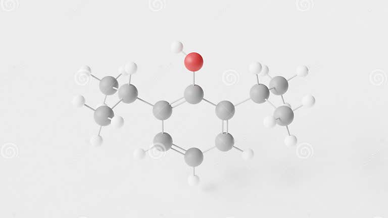 Propofol Molecule 3d, Molecular Structure, Ball and Stick Model ...