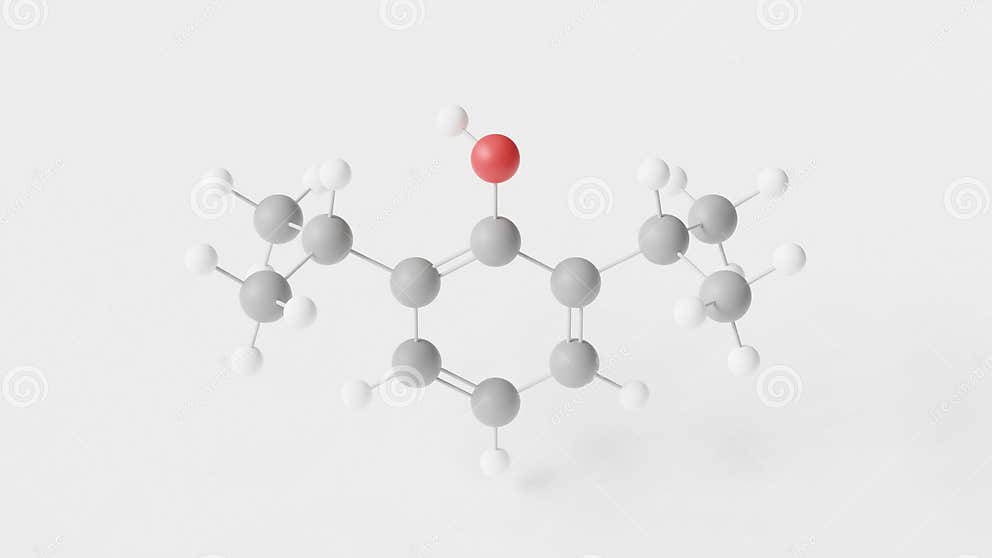 Propofol Molecule 3d, Molecular Structure, Ball and Stick Model ...