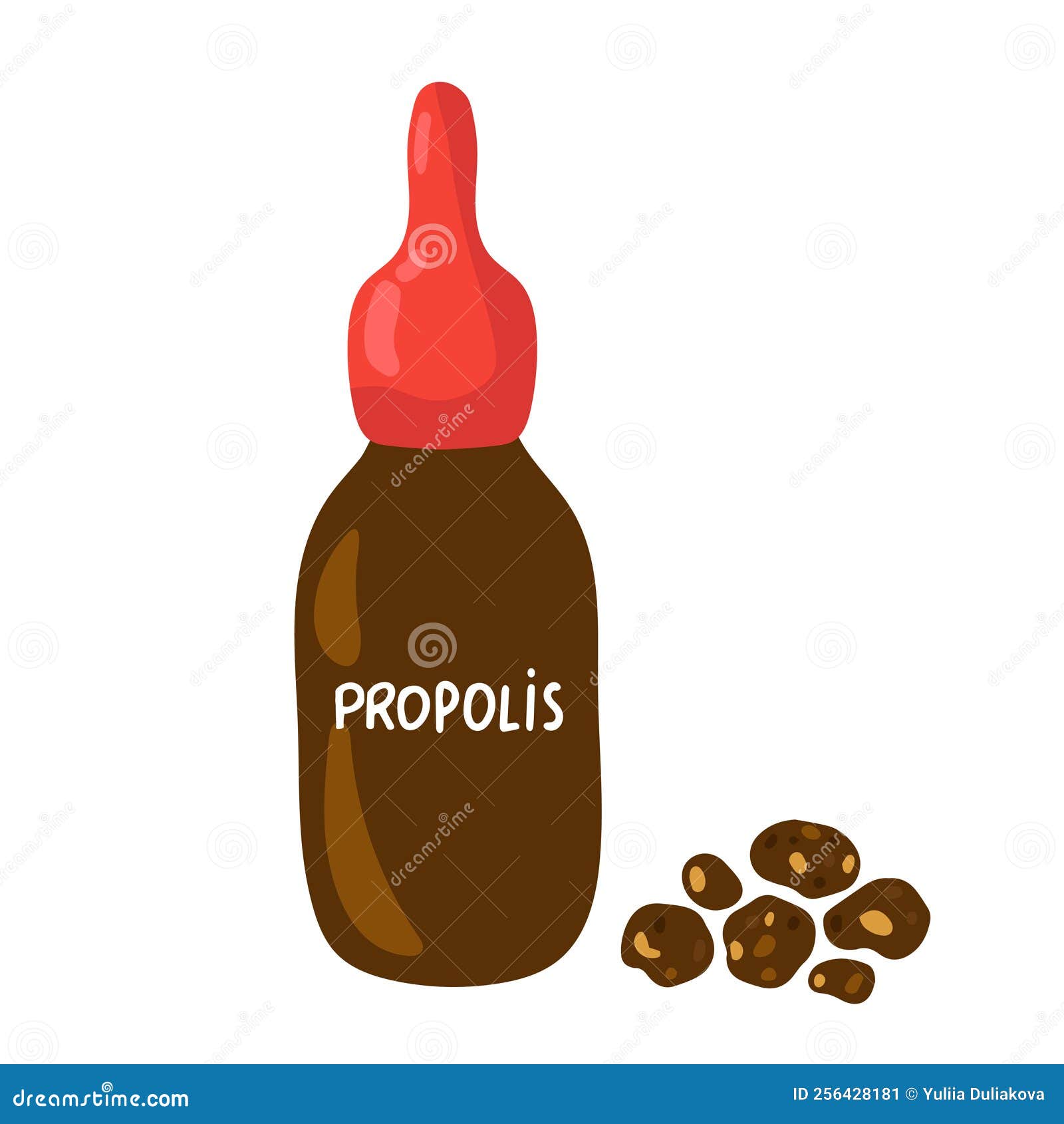 Propolis Bottle Dropper. Flat Illustration Stock Vector - Illustration ...