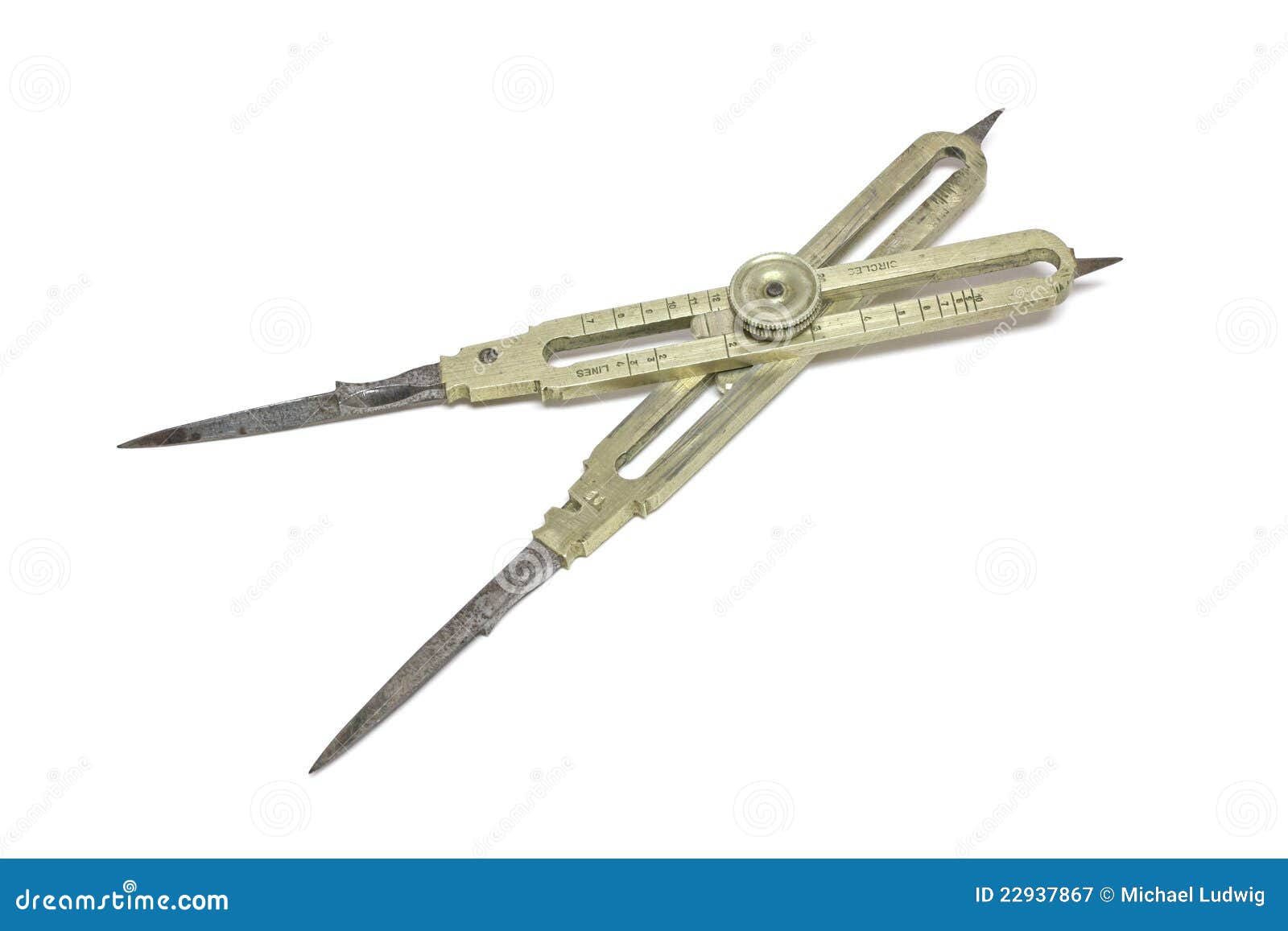 Proportional Divider, Ruler, Screws And Bolts Royalty-Free Stock Image ...