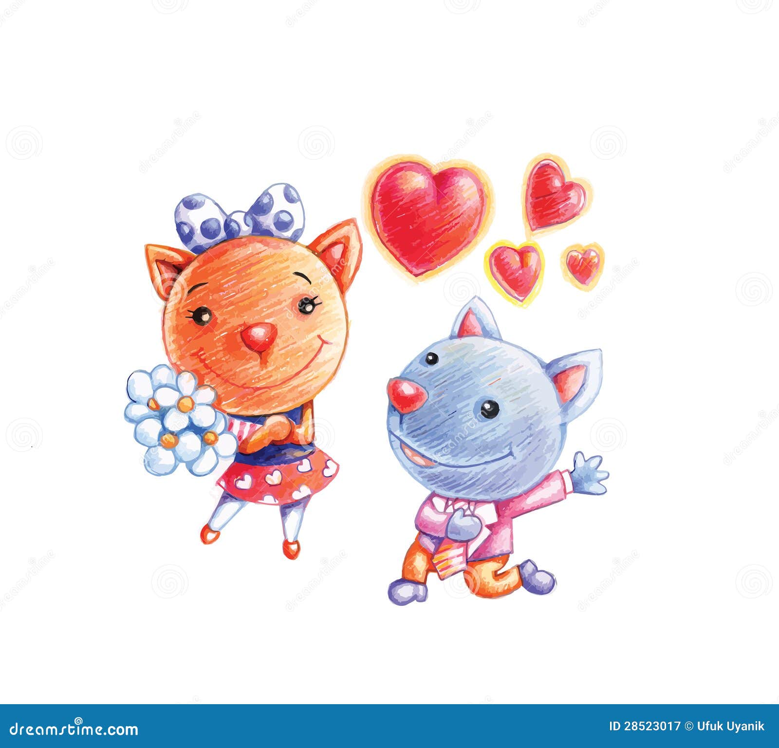 Proposal of the cat stock illustration. Illustration of engagement ...