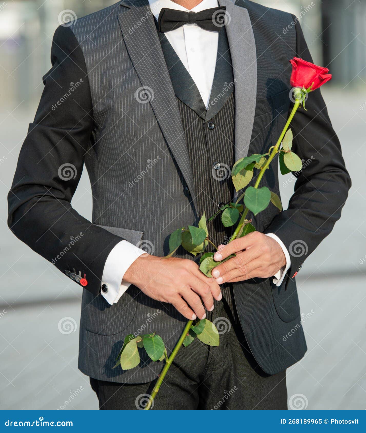 Proposal Concept. Cropped View of Black Tux Man Making a Proposal Stock ...