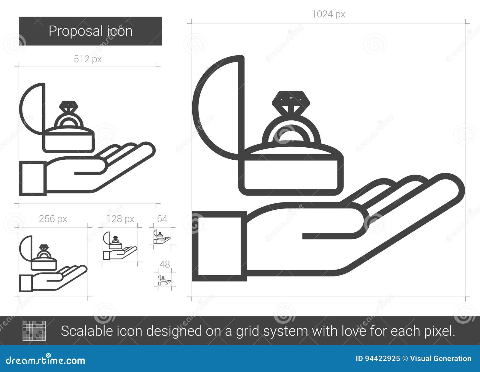 Proposal line icon. stock vector. Illustration of gift - 94422925