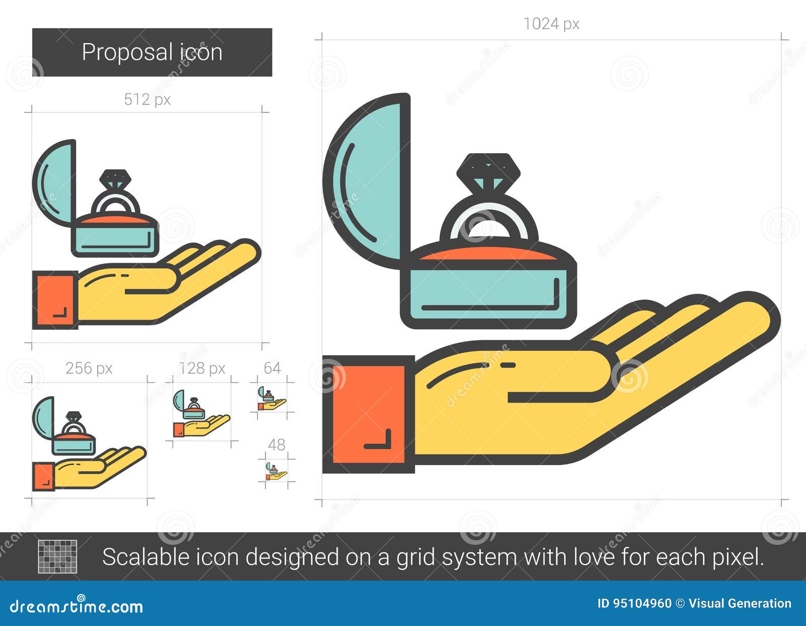 Proposal line icon. stock vector. Illustration of proposal - 95104960