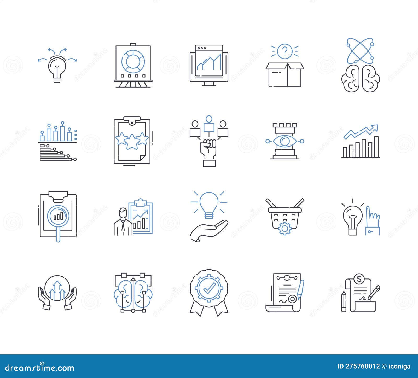 Proposal Line Icons Collection. Request, Offer, Presentation ...