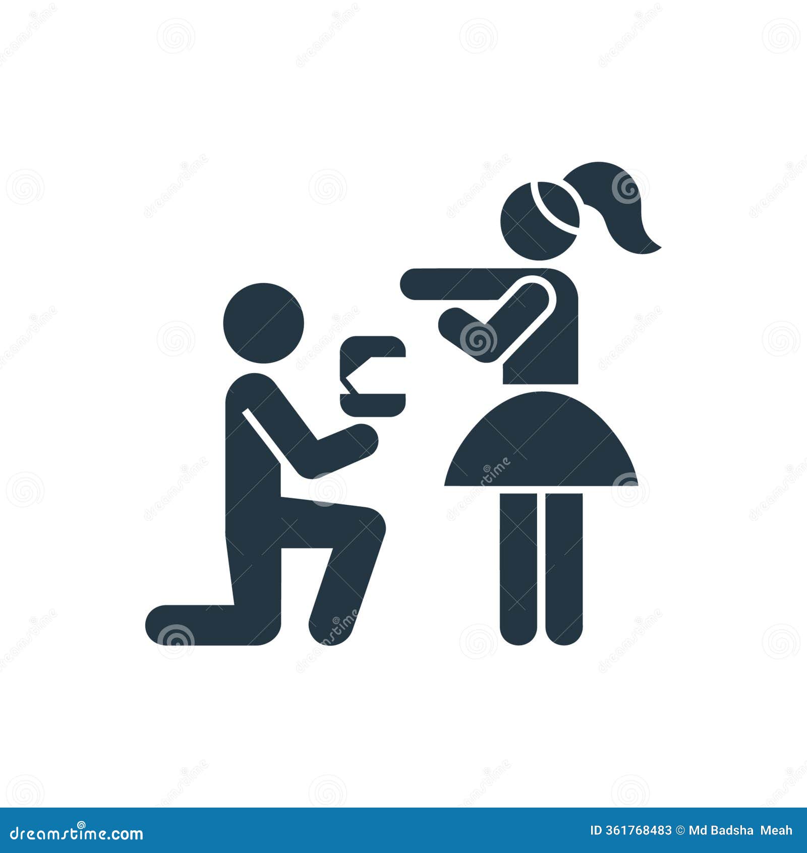 Proposal Rejection Moment Icon Vector Illustration | CartoonDealer.com ...
