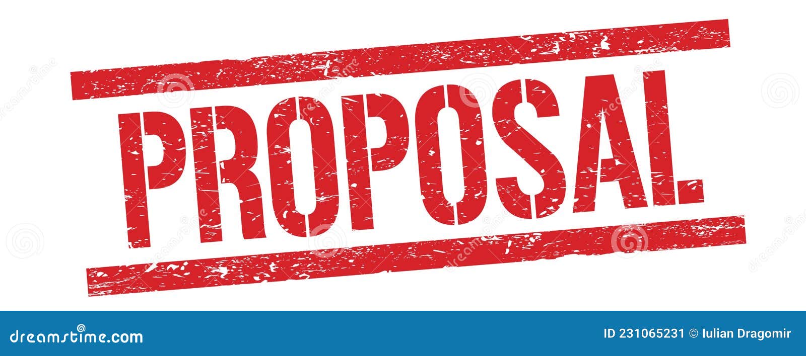 PROPOSAL Text on Red Vintage Lines Stamp Stock Illustration ...