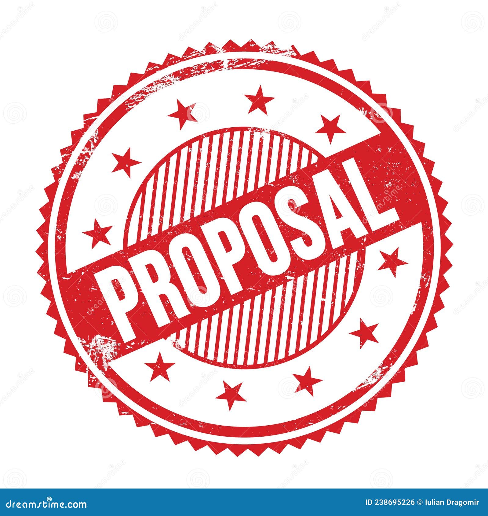 PROPOSAL Text Written on Red Grungy Round Stamp Stock Illustration ...