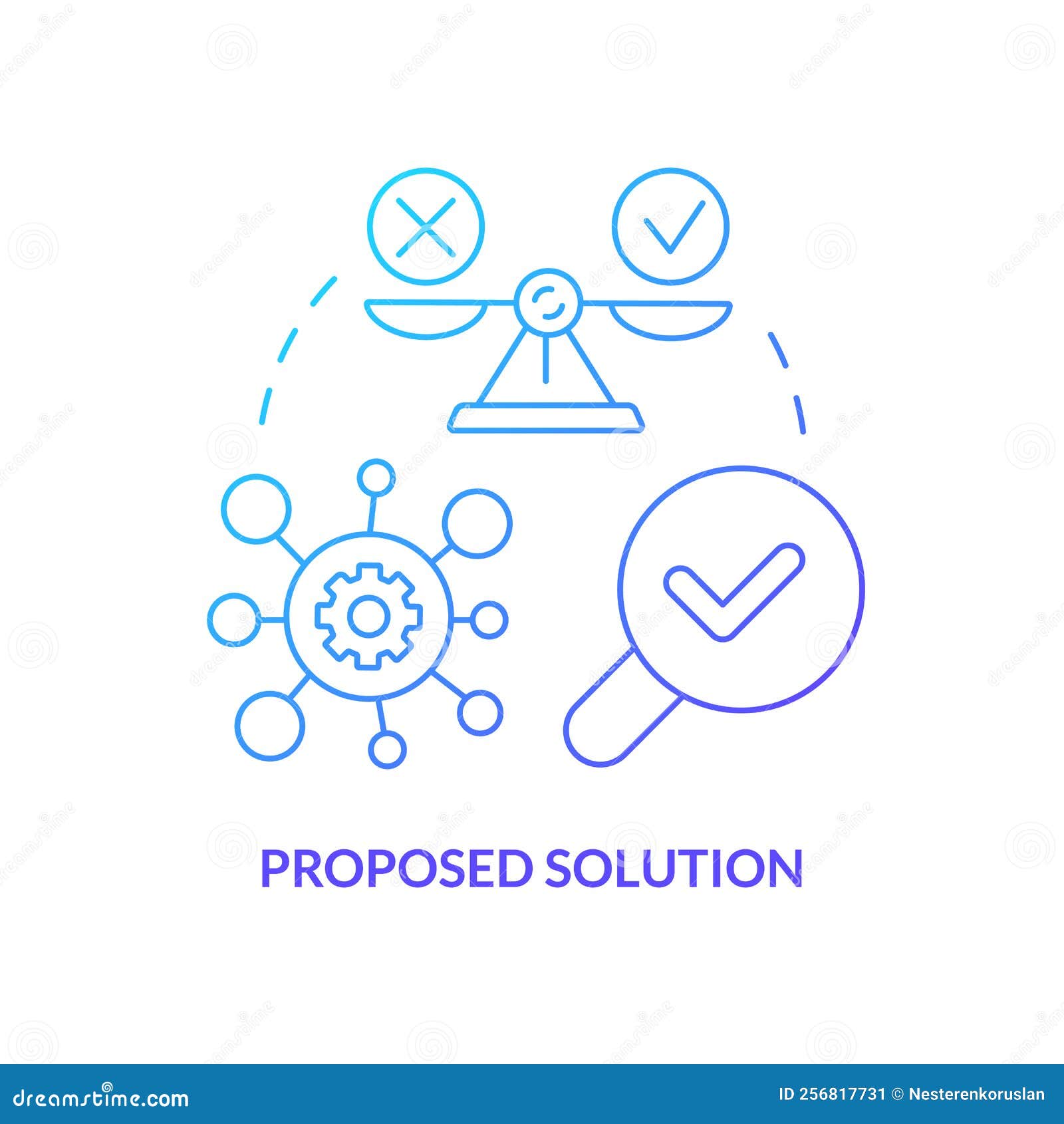 Proposed Solution Blue Gradient Concept Icon Cartoon Vector ... Proposed Solution Blue Gradient Concept Icon Cartoon Vector ...