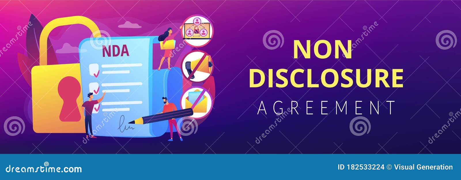 Nondisclosure Agreement Concept Landing Page Cartoon Vector ...