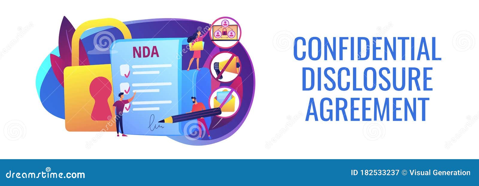Nondisclosure Agreement Concept Landing Page Cartoon Vector ...