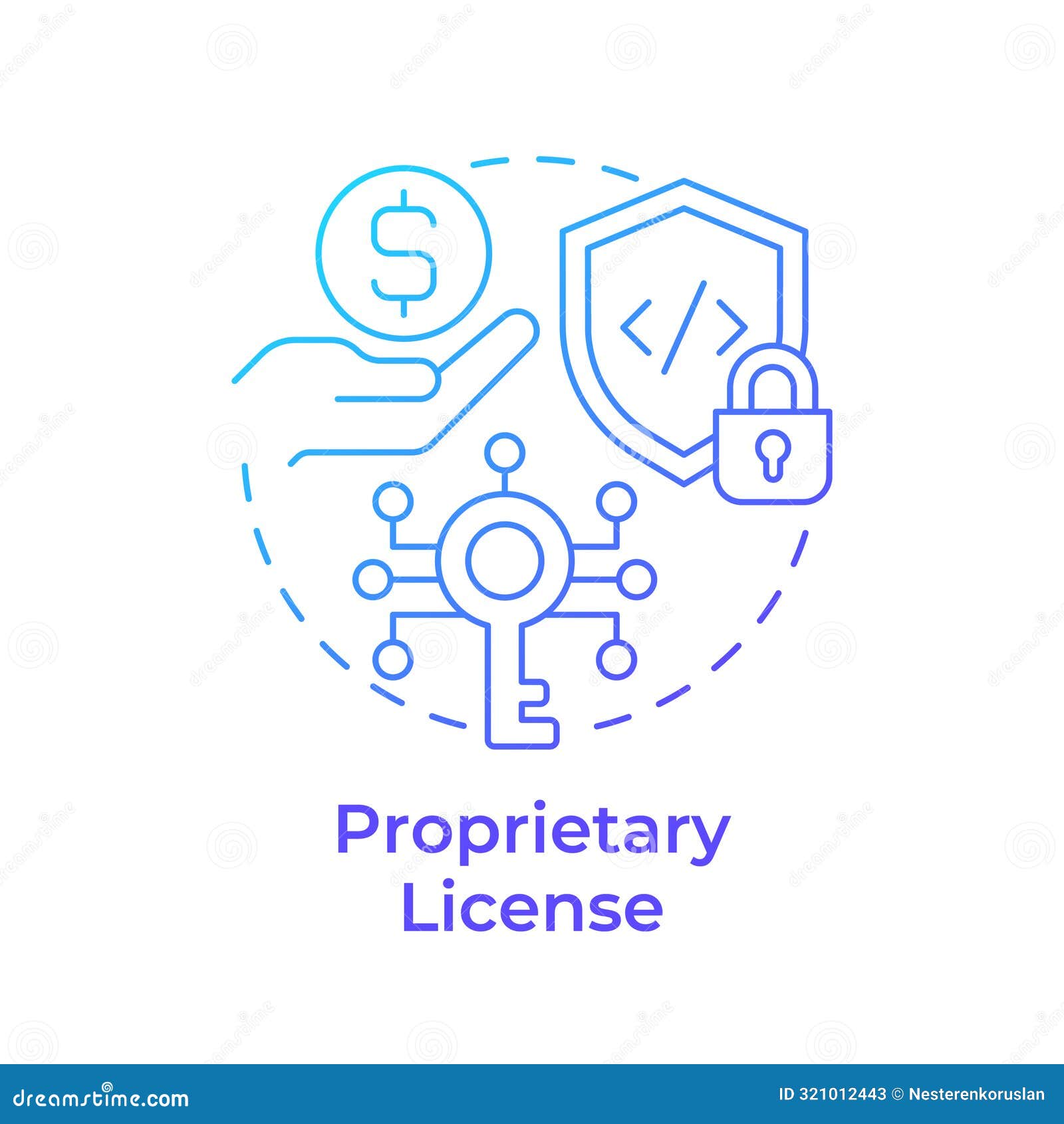 Mix Icon For Licensing, Id Card And Warranty Stock Image ...