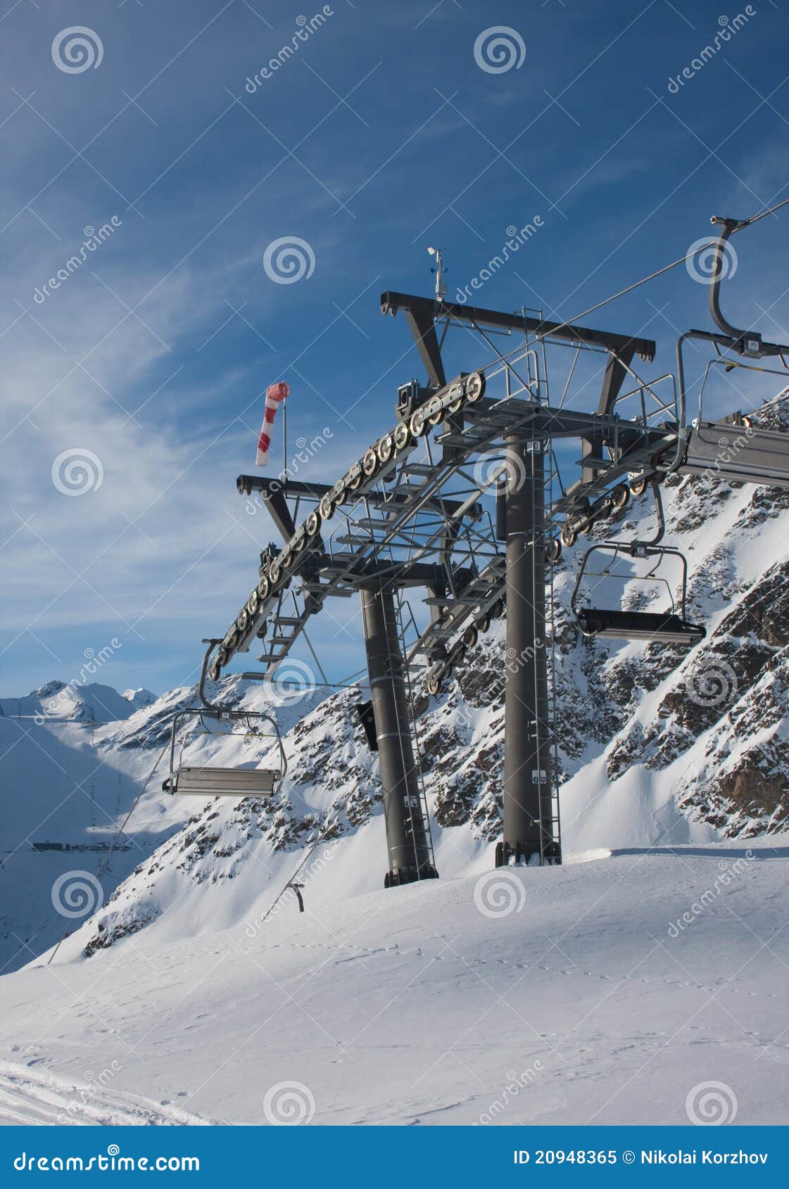 Props Ski Lifts. Solden. Austria Stock Image - Image of peace, lift ...