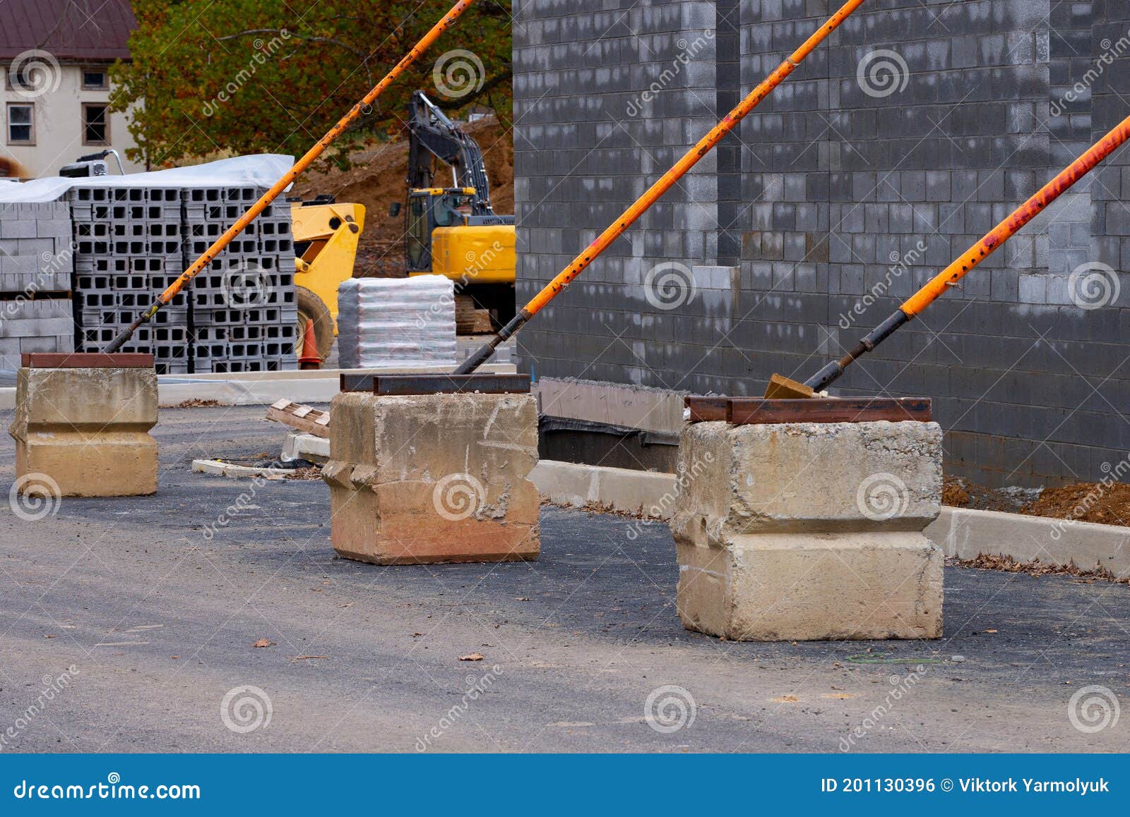 Props Supporting a Brick Wall Stock Photo - Image of plank ...