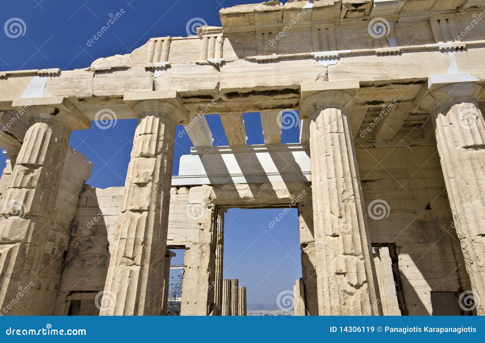 Propylaea at the Acropolis of Athens Stock Image - Image of golden ...
