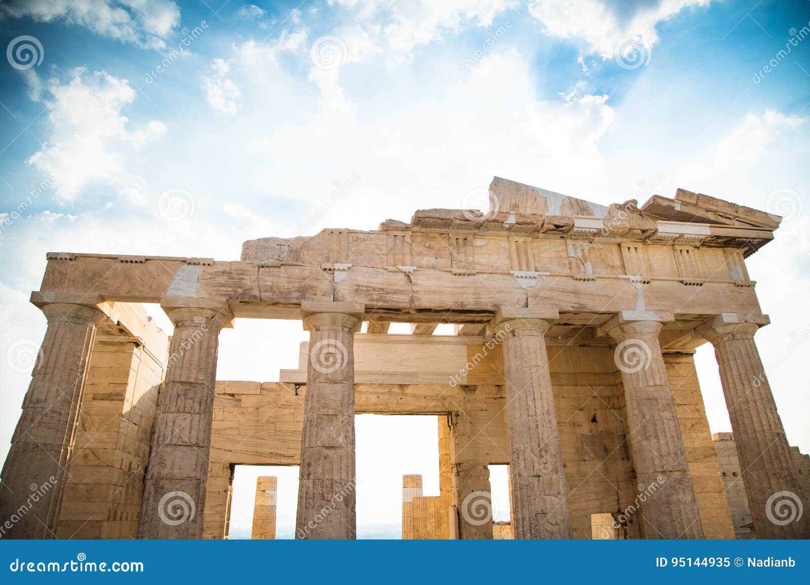 Propylaea of the Acropolis Athens, Greece. Stock Image - Image of ...