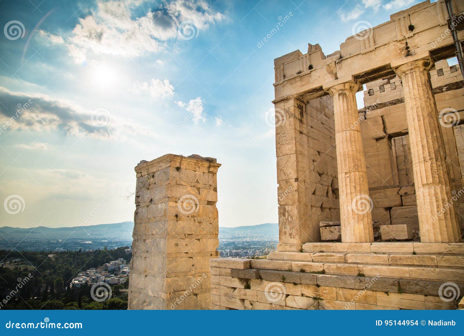 Propylaea of the Acropolis Athens, Greece. Stock Photo - Image of sunny ...